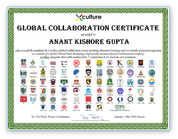 The Brief History of X-Culture Certificates | X-Culture.org